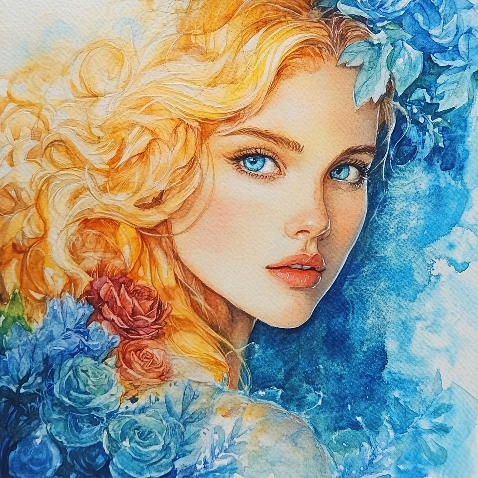 Aphrodite Face Water Colour Painting Canvas Without Frame Ukiyoto India