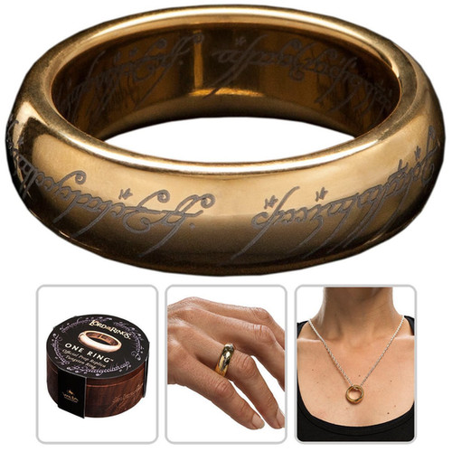 Weta Workshop Lord of the Rings The One Ring Gold Plated Tungsten Ring ...