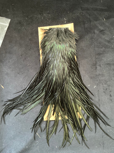 Unknown Breeder dyed black dry neck hackles from Lucas Collection ...