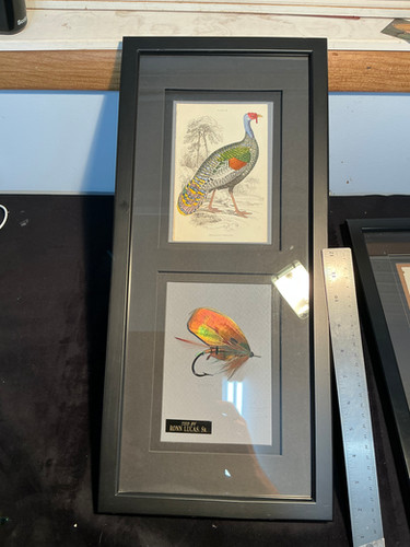 VERY COLLECTABLE Collectable Ronn Lucas framed Salmon Fly w/Antique ...