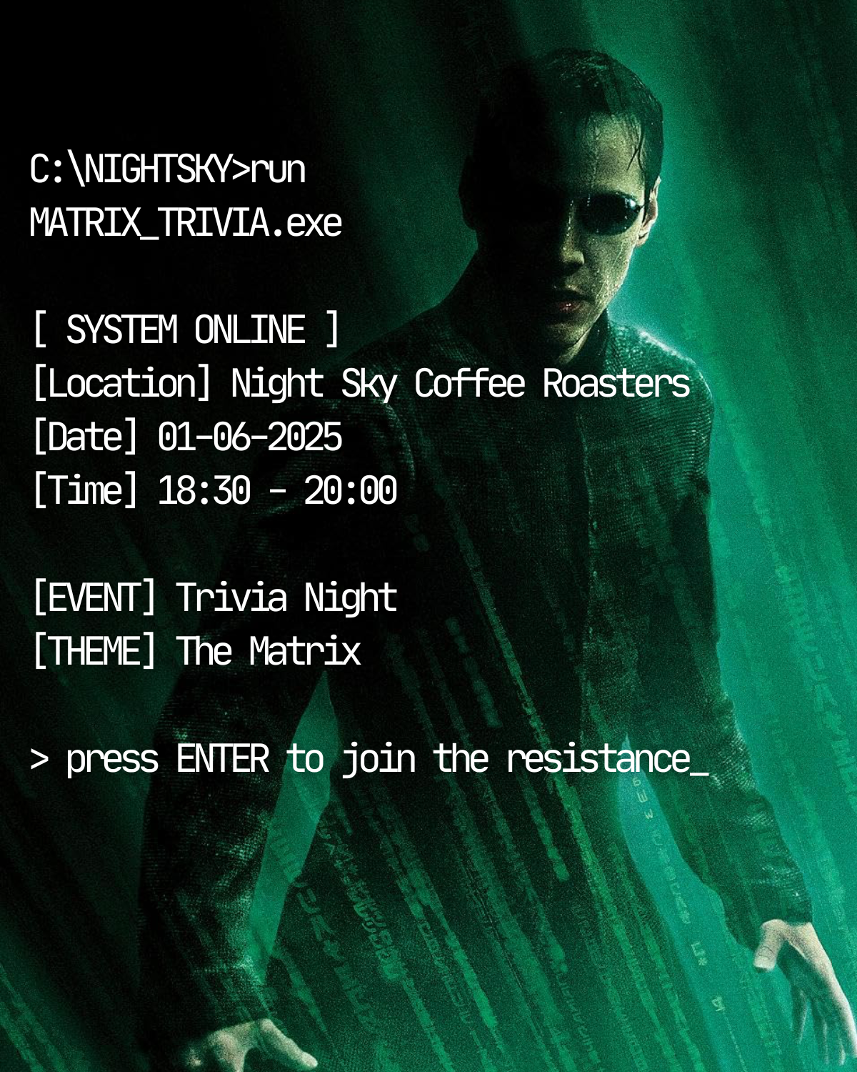 The Matrix Trivia Night! | Night Sky Coffee