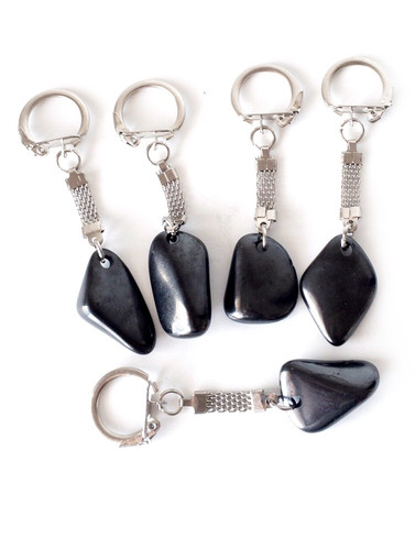 Shungite Tumbled Stone Keychain