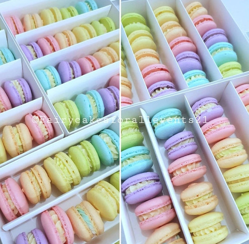Pastel/Rainbow Macarons (72x macarons minimum) | Fairy Cakes