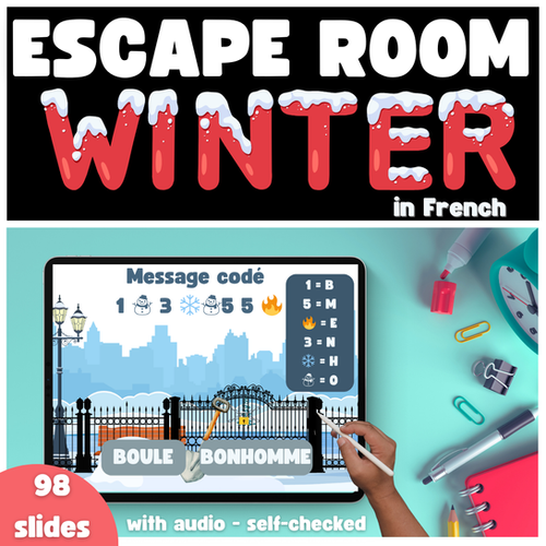 French Winter Digital ESCAPE ROOM | Frenchteacherbox