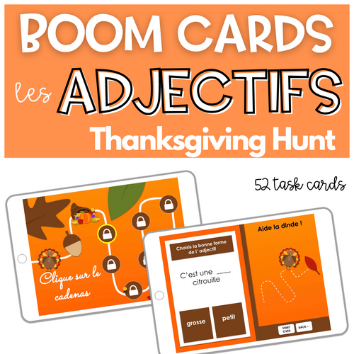 French Adjectives - Adjectifs | Thanksgiving Scavenger Hunt Activities ...