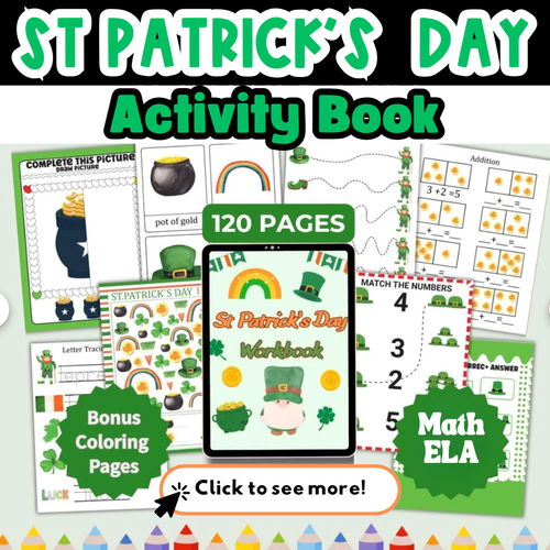 St Patricks Day I Spy Tracing Colouring Dot Spelling Fine Motor Pre K ...