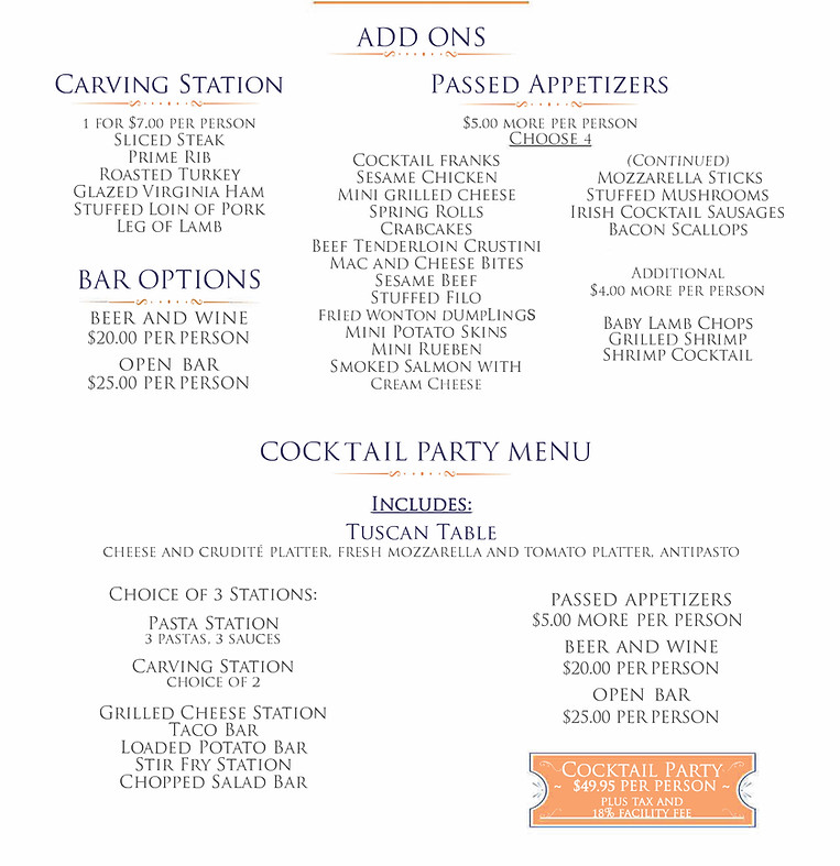 Buffet Packages | The Fairways at Dunwoodie