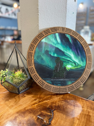 Aurora @ New Eddystone Rock Cribbage Board | Yelloow Art & Design