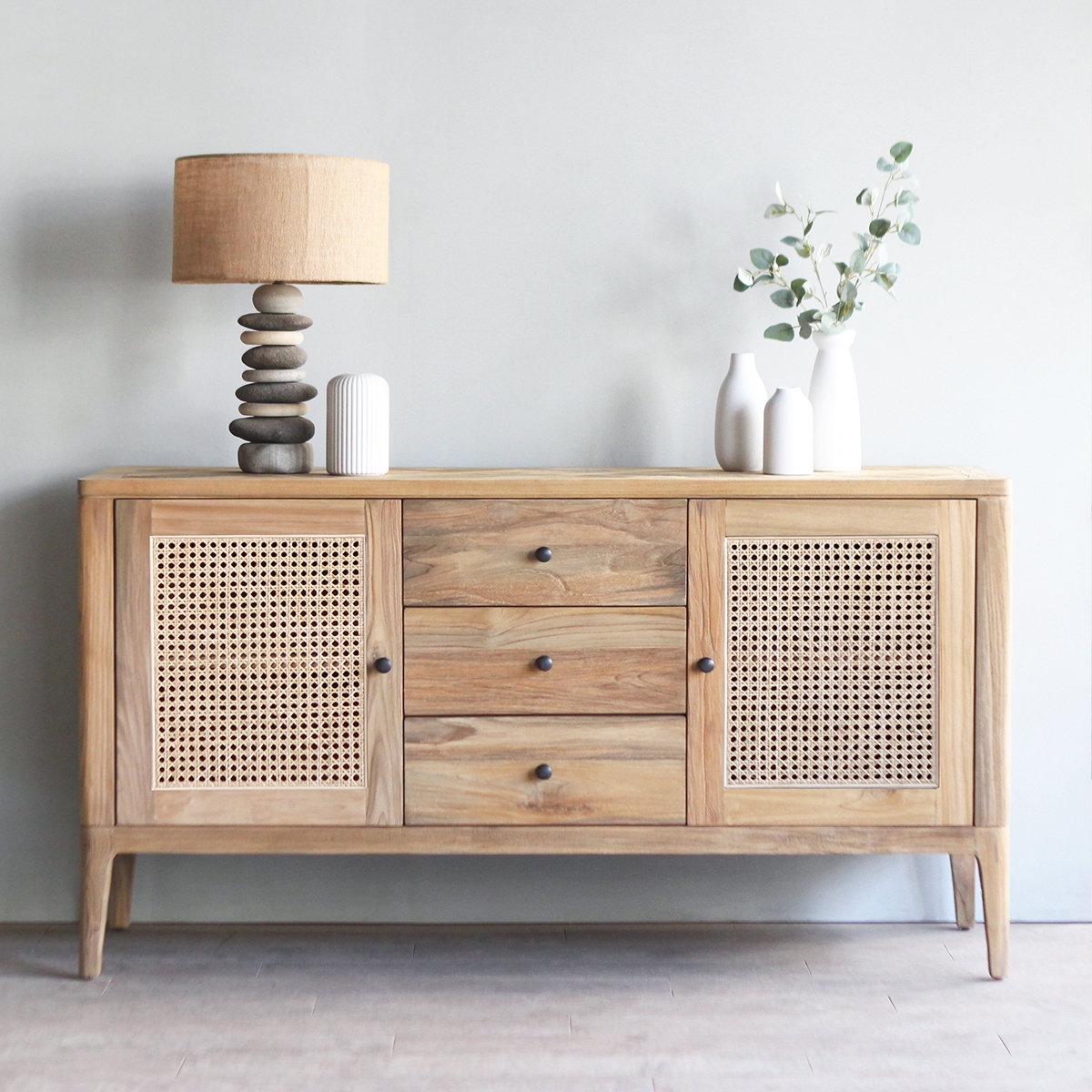 Arch Rattan Sideboard 3 Doors with 3 Drawers | KAYULAMA