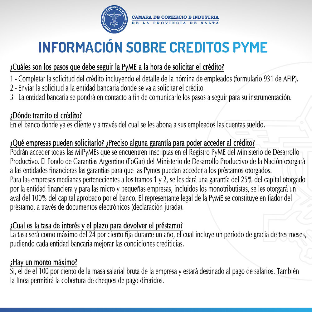 CRÉDITOS PYME, TODO LO QUE TENES QUE SABER