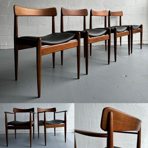 Parker 'Nordic' dining chairs/set 6 | Tangerine & Teal