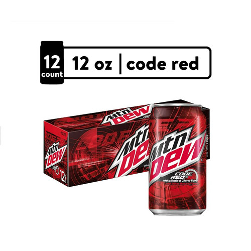 REDUCED AUG 2025 Mountain Dew Code Red Cherry Flavoured 12 Pack Cans ...