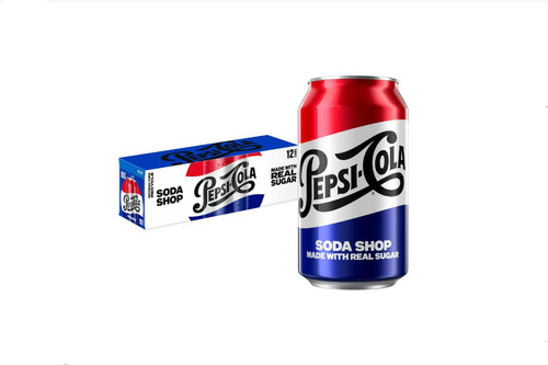 Pepsi Soda Shop with Real Sugar - 12fl.oz (355ml) 12-Pack | American ...