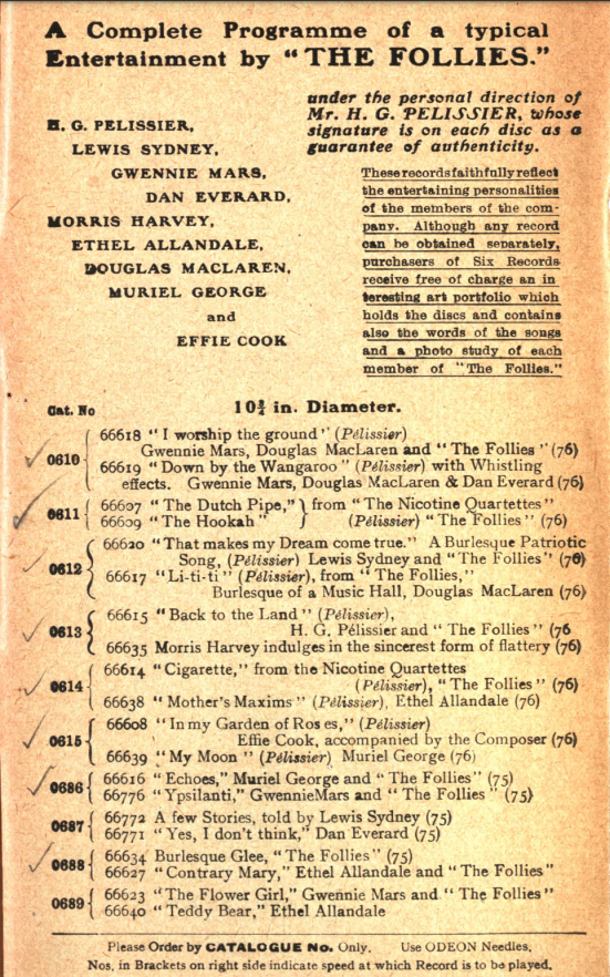 The Extraordinary Gramophone Recordings of Pélissier’s Follies
