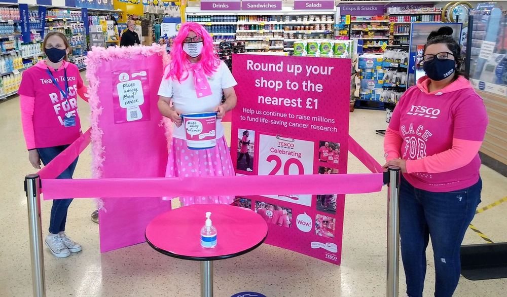 Tesco Superstore Ballymena TESCO TURNS PINK FOR RACE FOR LIFE