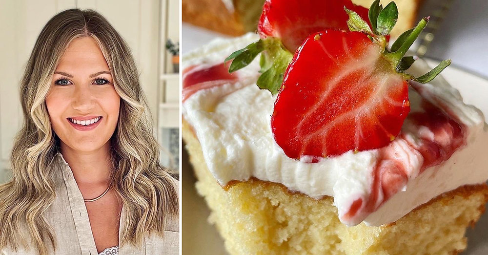 JILL BAKES | Strawberries and Cream Cake