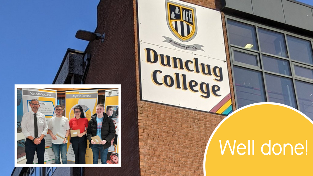 Dunclug College students celebrate success in this year’s A Level results