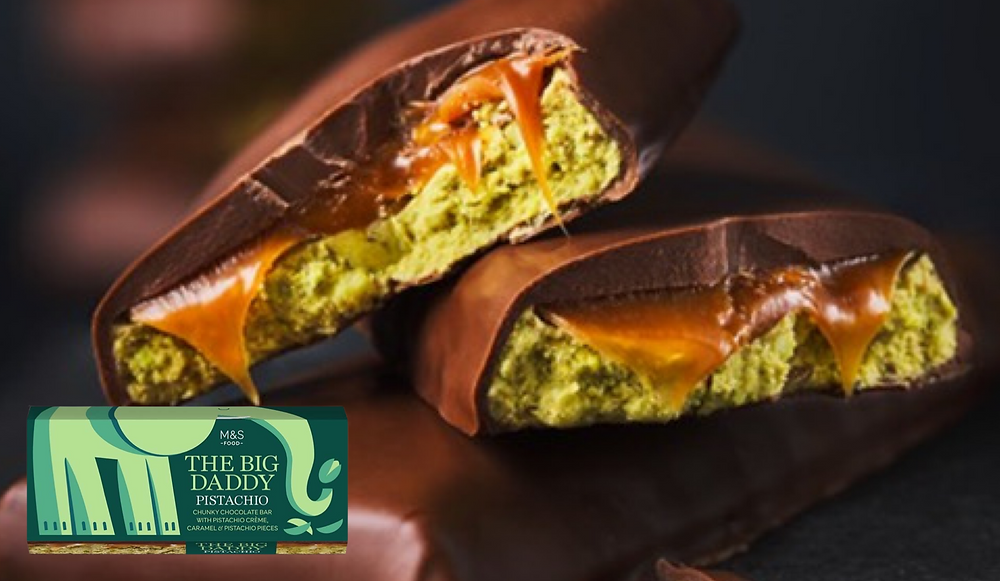 M&S Food unveils Big Daddy 2.0 Pistachio: The viral chocolate bar ...