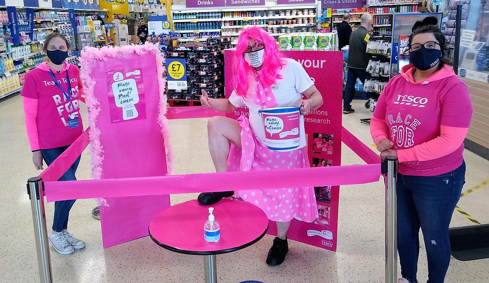 Tesco Superstore Ballymena TESCO TURNS PINK FOR RACE FOR LIFE