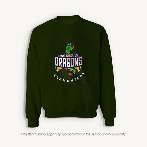 Youth Sweatshirt with School Logo | Green | Ray K. Daily PTO