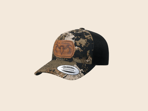Leather Patch Trucker Veil Camo | Bow Minded
