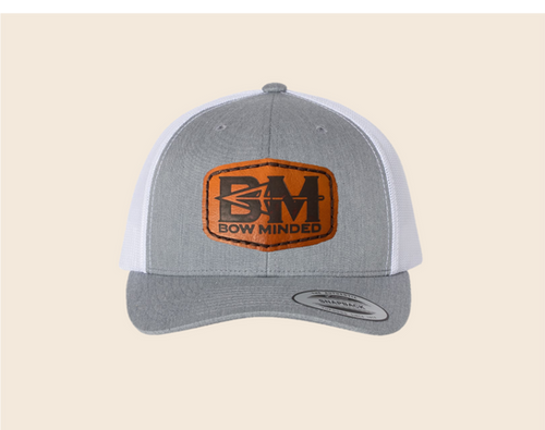BM Leather Patch Grey/White | Bow Minded