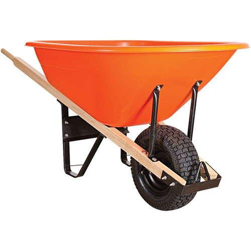 8CF Poly Tray Pneumatic Wheelbarrow with Wood Handles | rocknwood.com ...