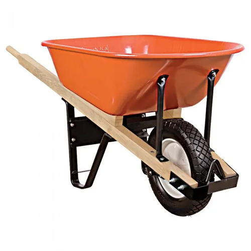 6CF Steel Tray Flat Free Narrow Wheelbarrow with Wood Handles ...