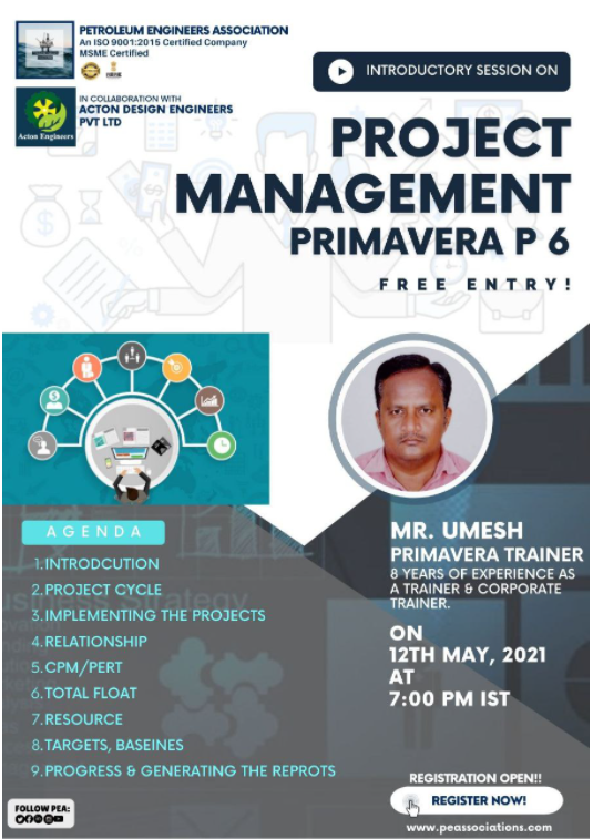 INTRODUCTORY SESSION ON PROJECT MANAGEMENT PRIMAVERA P6