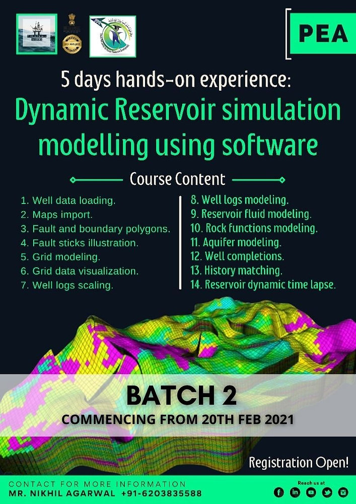 5 DAYS HANDS-ON-EXPERIENCE ON " DYNAMIC RESERVOIR SIMULATION MODELLING ...