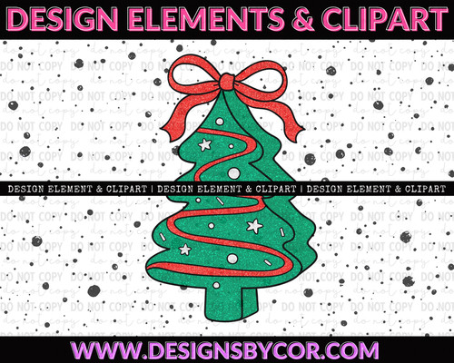 Glitter Christmas Tree | Design Elements And Clipart | Digital Download ...
