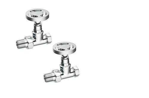 Maesteg Industrial Straight Rad Valves - Chrome | Qualitybathrooms