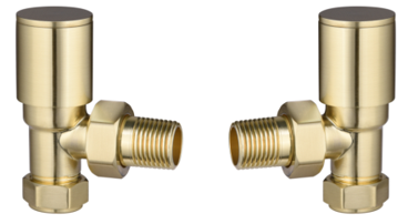 Modern Round Angle Rad Valves - Brushed Brass | Qualitybathrooms