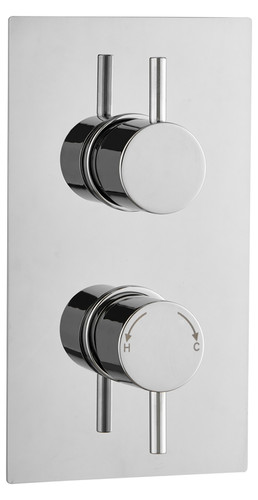 Round Concealed Thermostatic 2 Handle 2 Way Shower Valve - Chrome ...