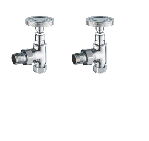 Maesteg Industrial Angled Rad Valves - Chrome | Qualitybathrooms