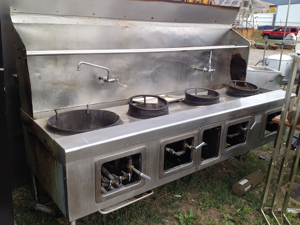 Commercial 4 Station Natural Gas Wok Range | wastelessworks