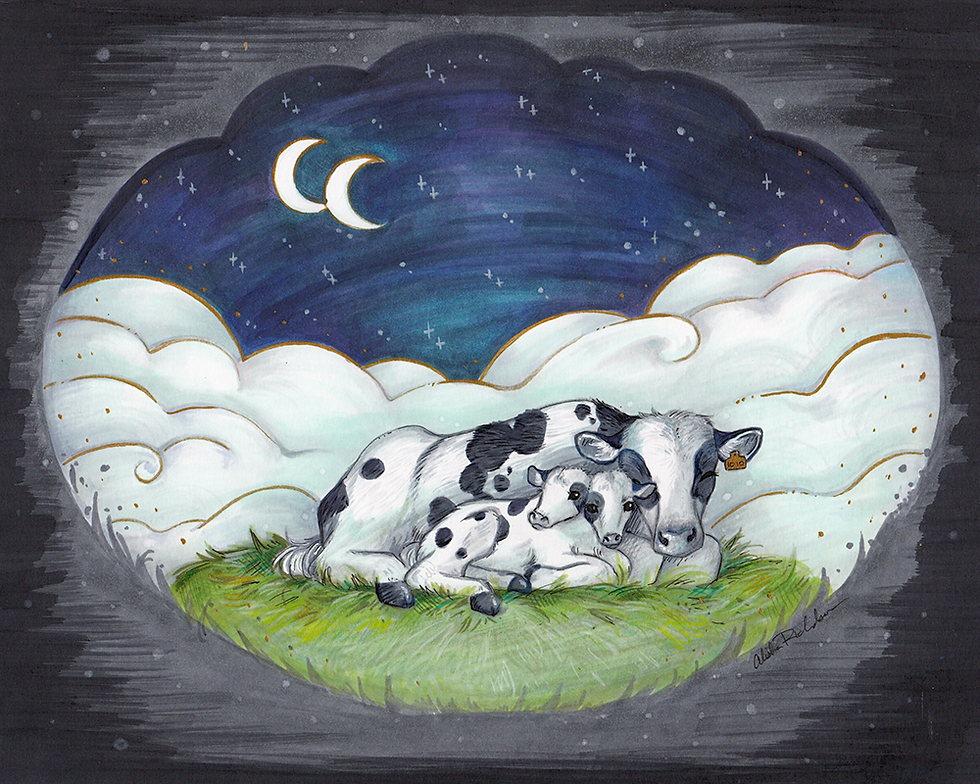 Two-Headed Calf Poem Fine Art Print - 10x8 | ANR Illustrations