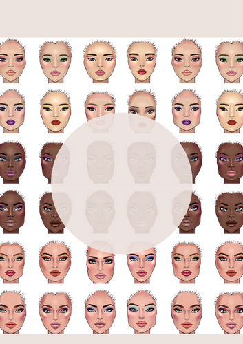 86 FACE CHART FOR PRACTICE MAKEUP ART | Mindfully Nutrition INC