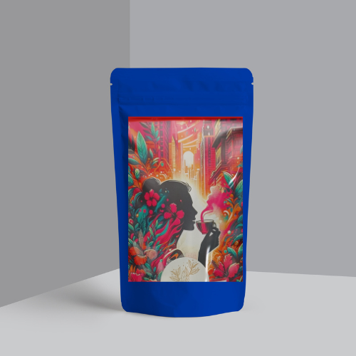 Blue Standup Pouch with Label Print | Myperfectpack