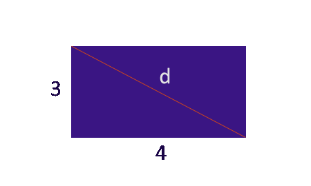 Como determinar a diagonal de um retângulo?