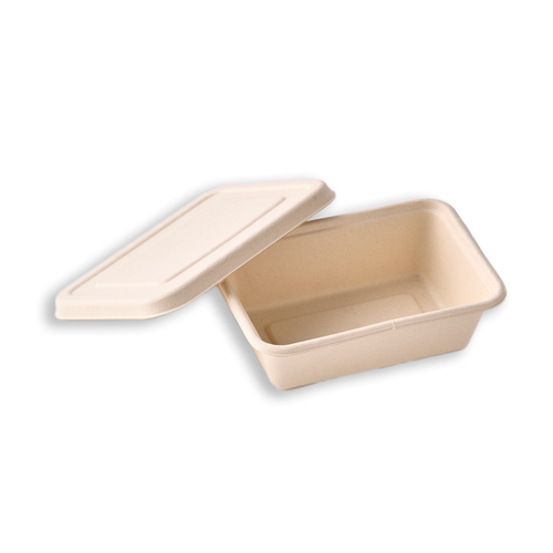 BAGASSE RECTANGULAR CONTAINER 650 ML (NATURAL) | Altindo Mulia