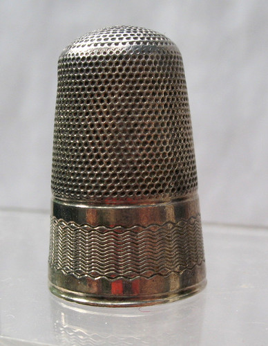 Tall elegant silver thimble | The Thimble Society