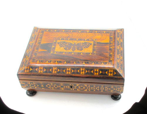 Tonbridge ware fitted sewing box | The Thimble Society