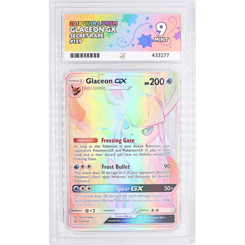 Glaceon GX - Ultra Prism - 159/156 - ACE Mint 9 - Pokemon Card | Arctic ...