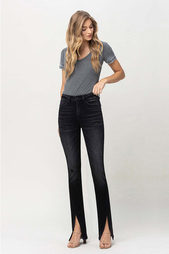 Gianna High Rise Slim with Slanted Slit | MAL Boutique LLC