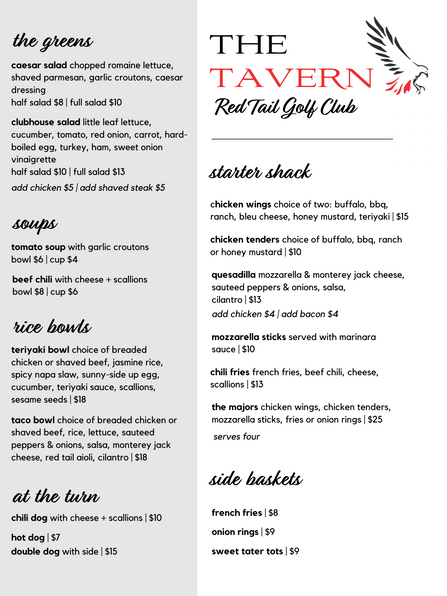 EAT + DRINK | Red Tail Golf Club