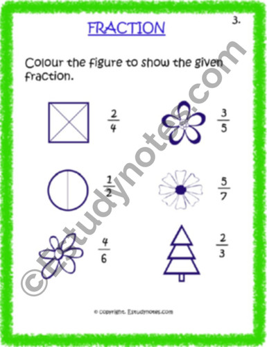 Grade 3 Maths Fraction Worksheets | Estudynotes