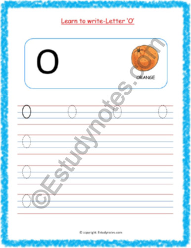Preschool English Printable Worksheets for Alphabet O | Estudynotes