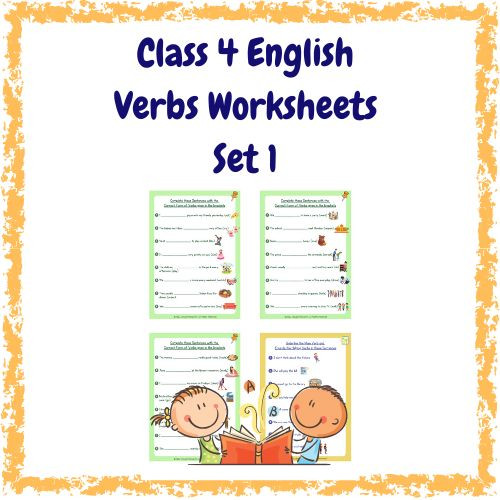 Class 4 English Verbs Worksheets Set 1 - 9 printable worksheet ...