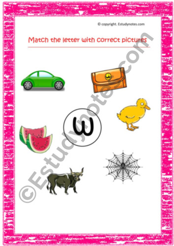 Senior KG English Alphabet Small Letter w Worksheets | Estudynotes